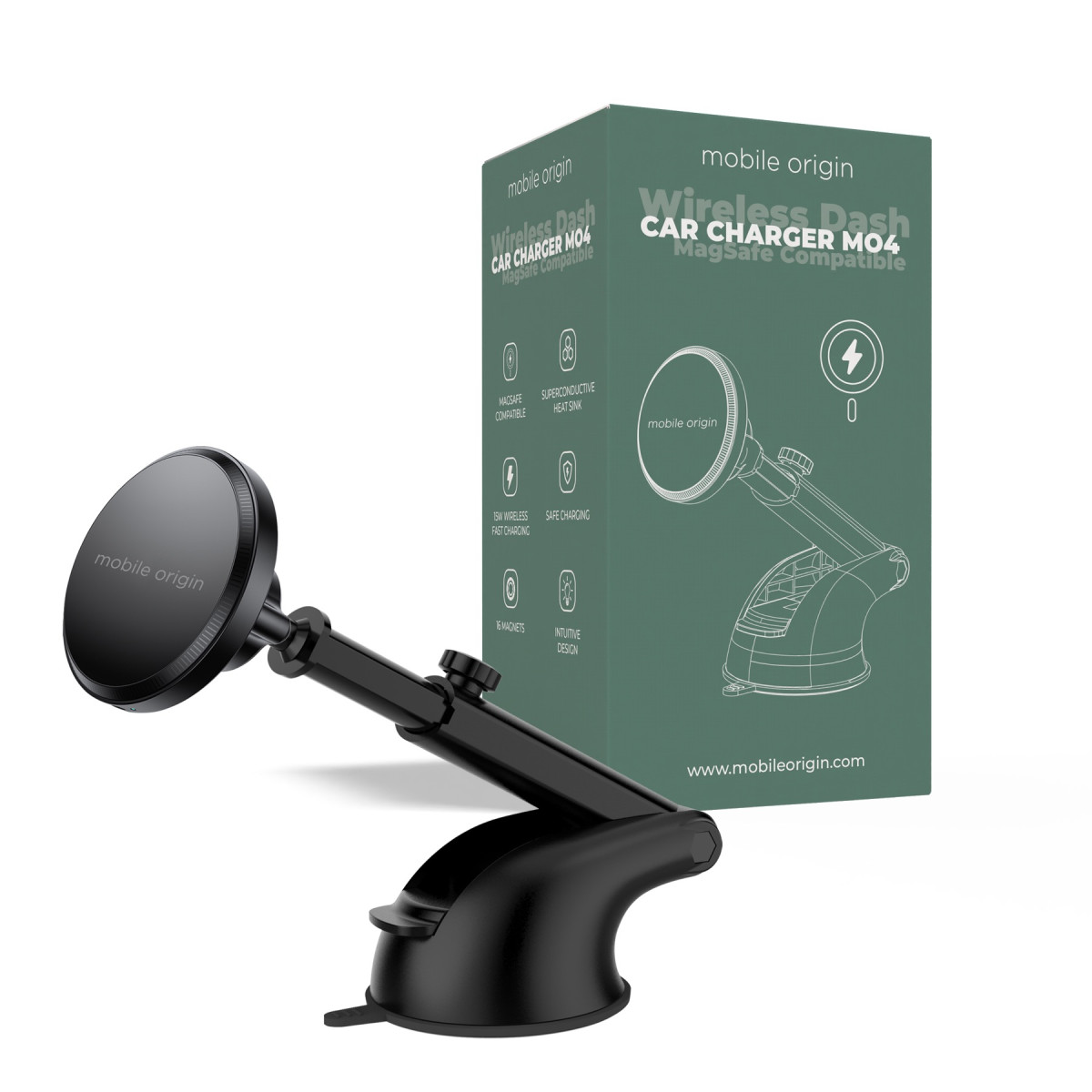 Wireless Dash Car Charger MO4, MagSafe Compatible | Mobile Origin