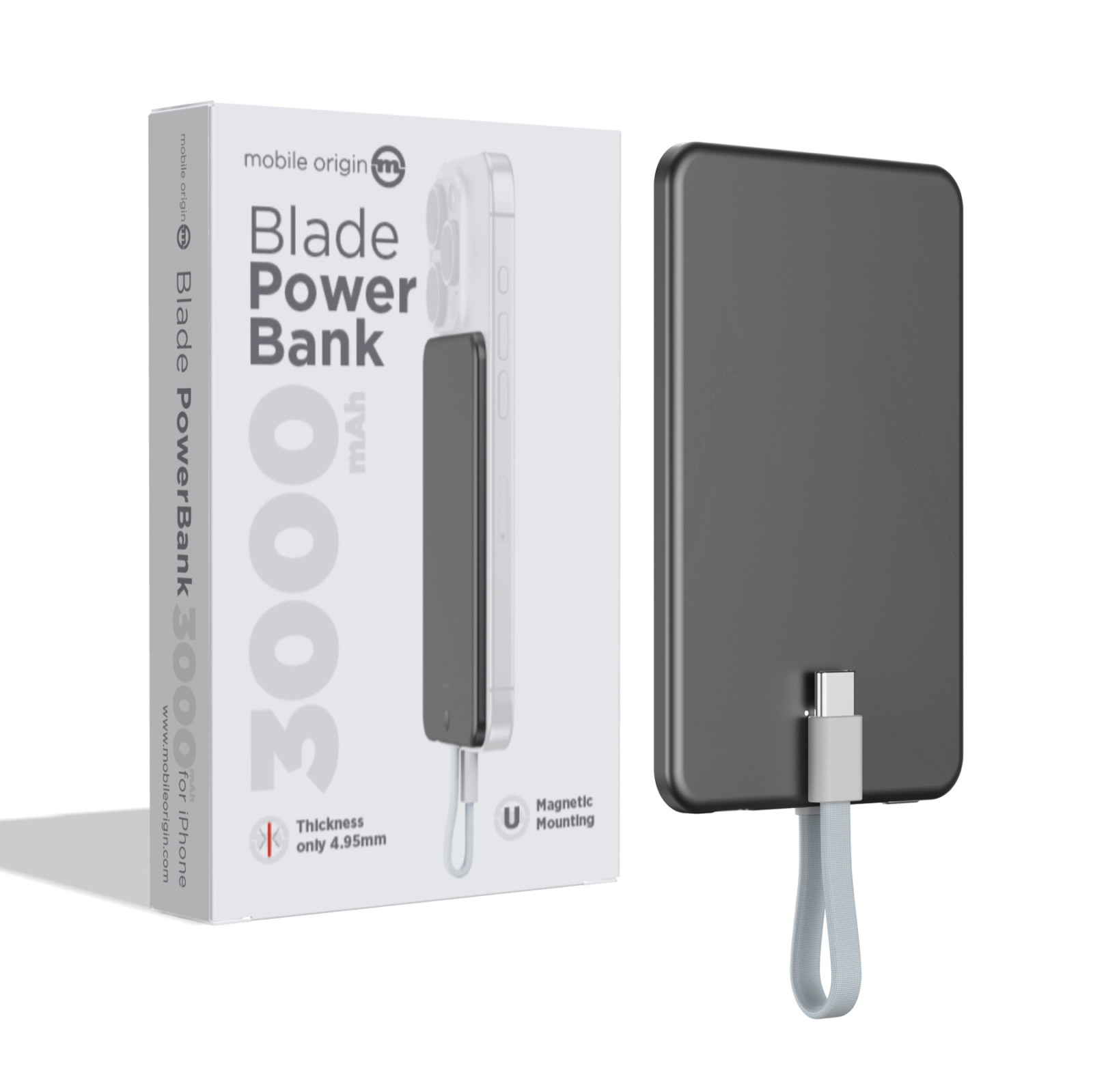 Blade PowerBank 3000mAh Grey | Mobile Origin